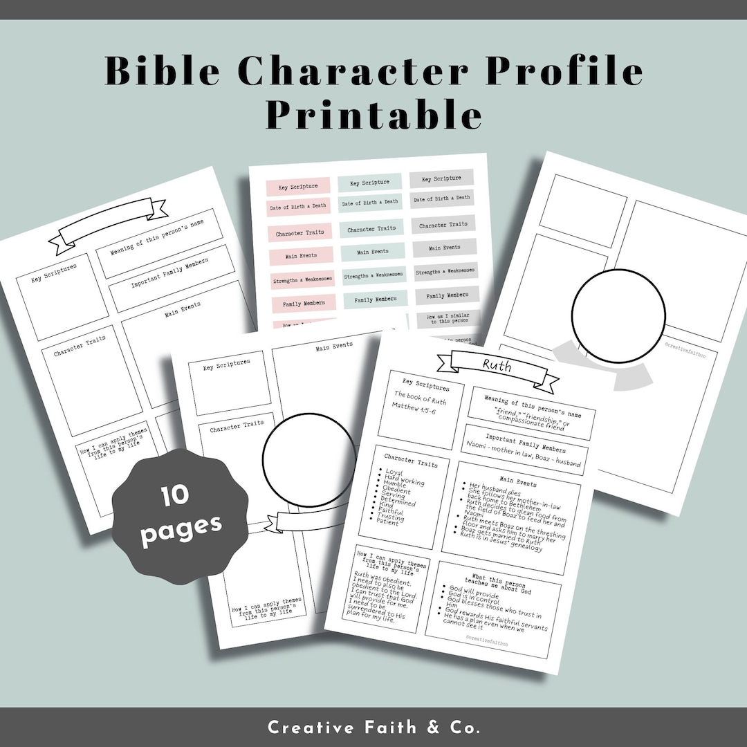 Bible Character Profile Printable | Bible Study Printables | How to ...