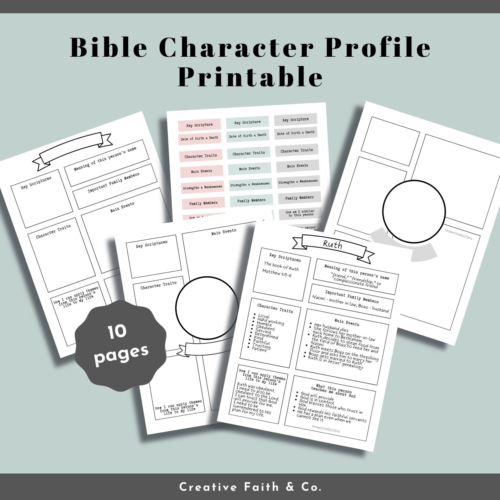 Bible Character Profile Printable | Bible Study Printables | How to ...