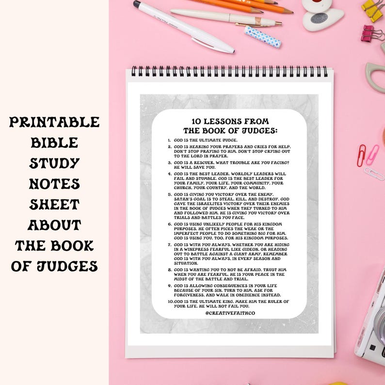The Book of Judges Bible Study Notes Printable | How to Study the Bible ...