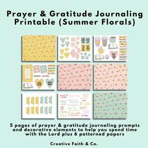 Prayer & Gratitude Journal Summer Floral Bible Journaling Printable ...