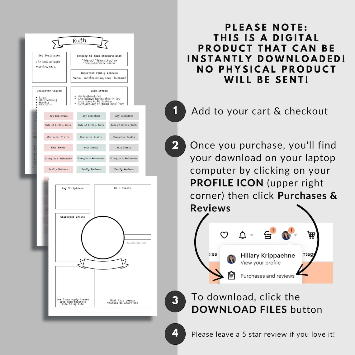 Bible Character Profile Printable | Bible Study Printables | How to ...