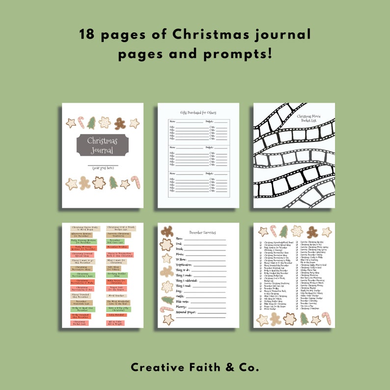 Christmas Guided Journal Printable | Holiday Printable Planner - Etsy