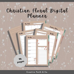 Undated Christian Floral Digital Planner | iPad Planner | Goodnotes ...