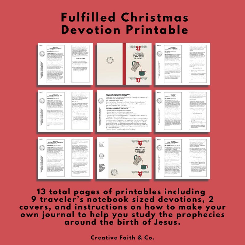 Fulfilled Christmas Devotions - Bible Journaling Printable Devotion ...