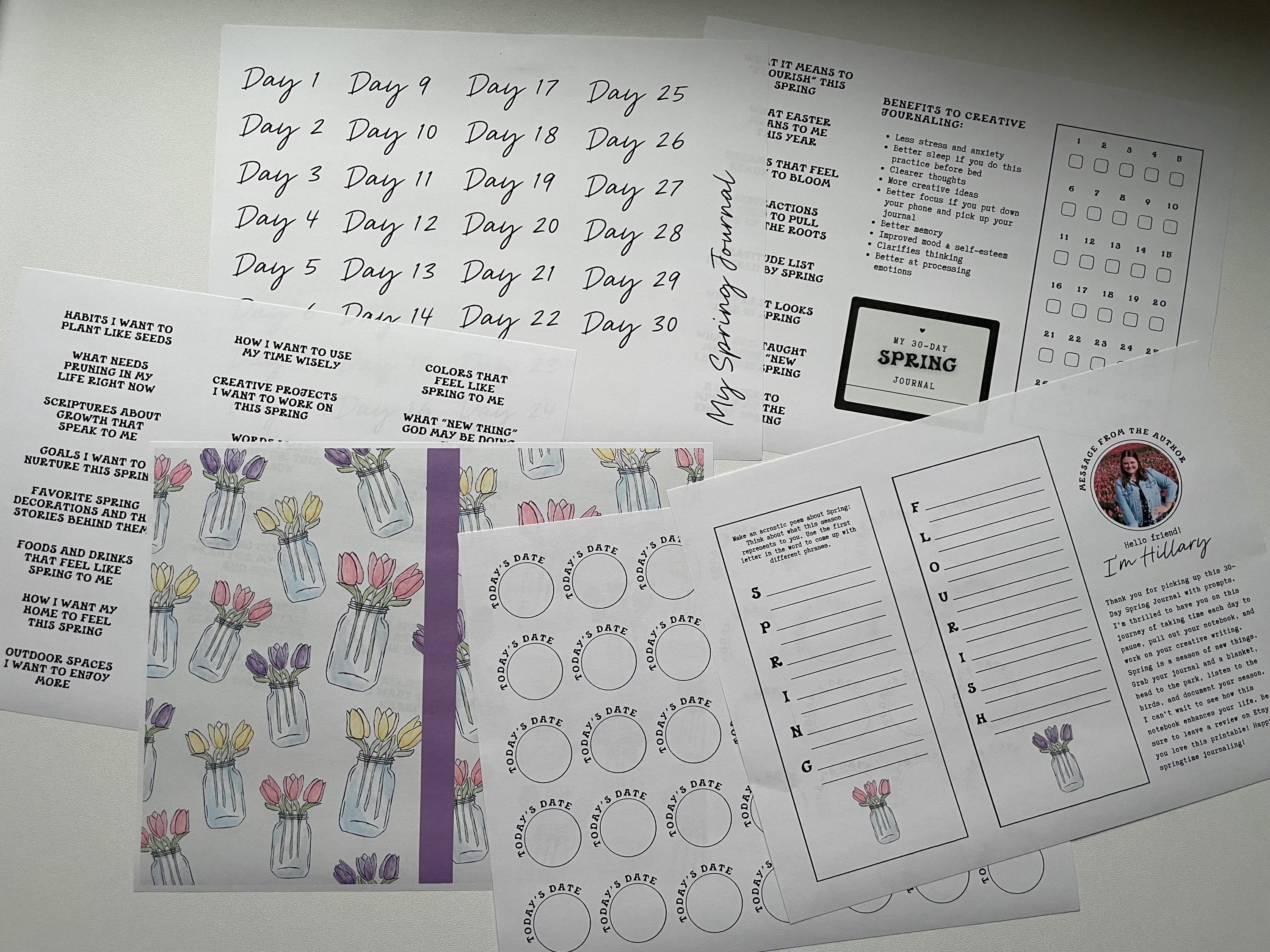 Spring Journal With Prompts Printable | DIY Spring Reflection Kit ...
