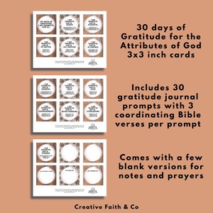 Gratitude Journal Printable: 3x3 Inch Cards Focused on 30 Attributes of ...