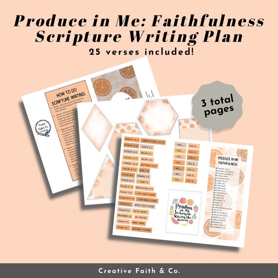Fruit Of The Spirit Scripture Writing Plan