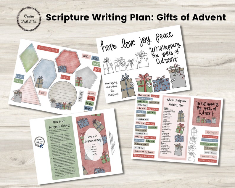 Gifts of Advent Scripture Writing Plan - Bible Journaling Printable ...