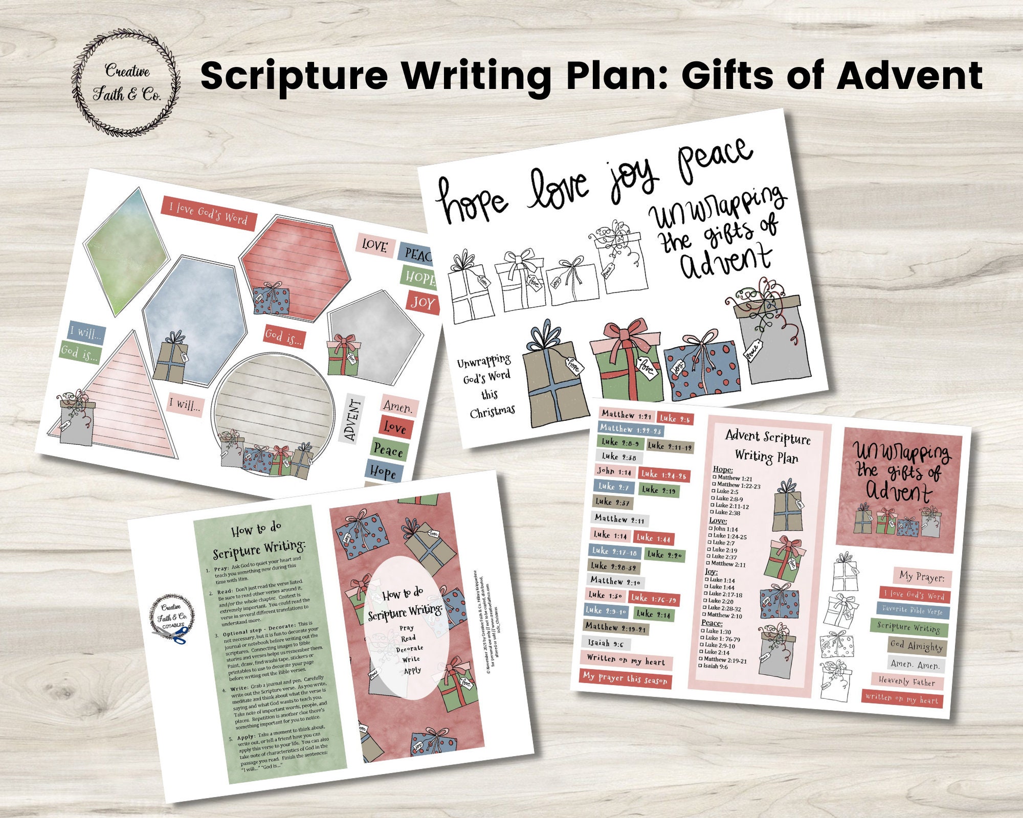 Gifts of Advent Scripture Writing Plan - Bible Journaling Printable ...