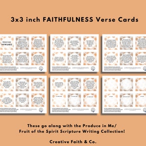 Fruit of the Spirit FAITHFULNESS Printable Verse Cards 3x3 Inches ...
