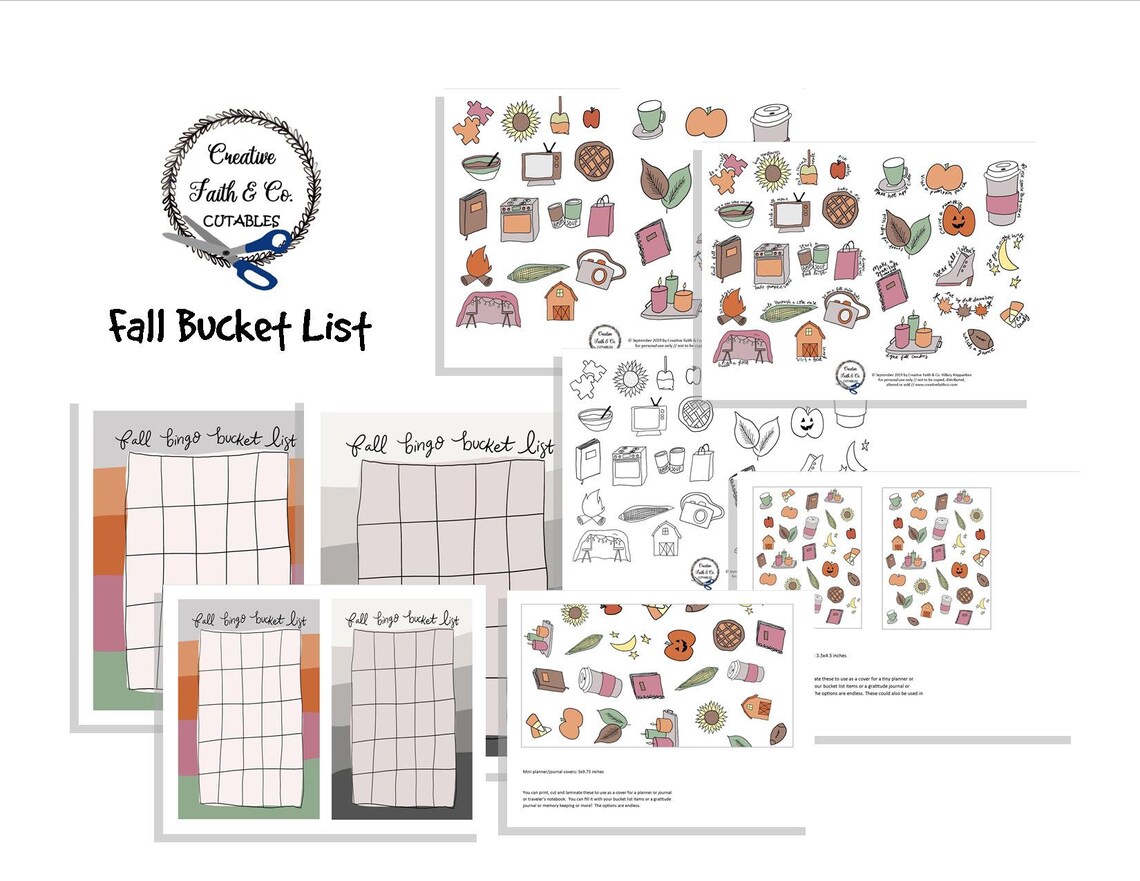 Fall Bucket List Printable Fall Doodles Fall Coloring Page | Etsy