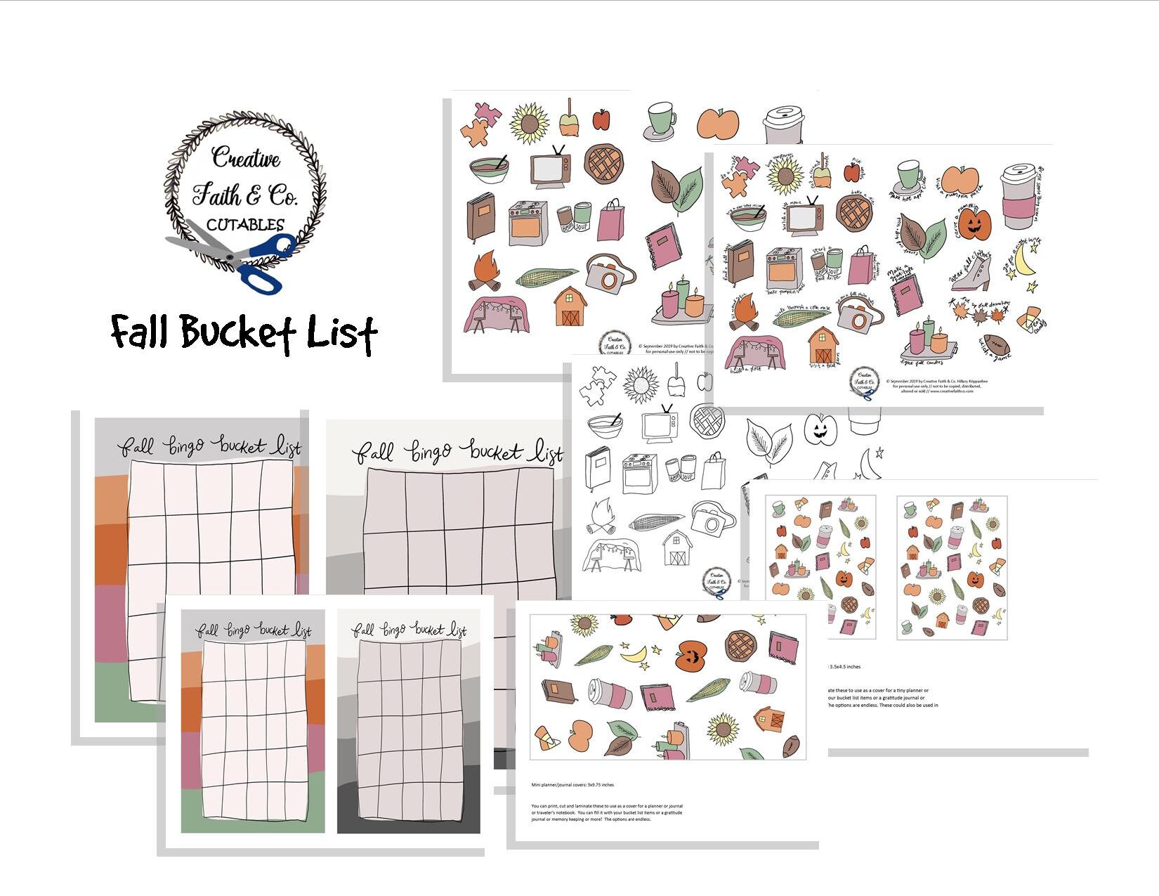 Fall Bucket List Printable Fall Doodles Fall Coloring Page | Etsy