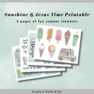 Sunshine & Jesus Time Summer Bible Journaling Printable Devotion Kit ...