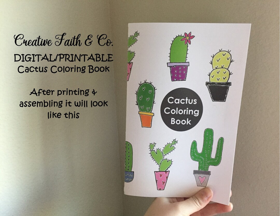 Printable Cactus Coloring Book | Digital Coloring Book | Adult Coloring ...