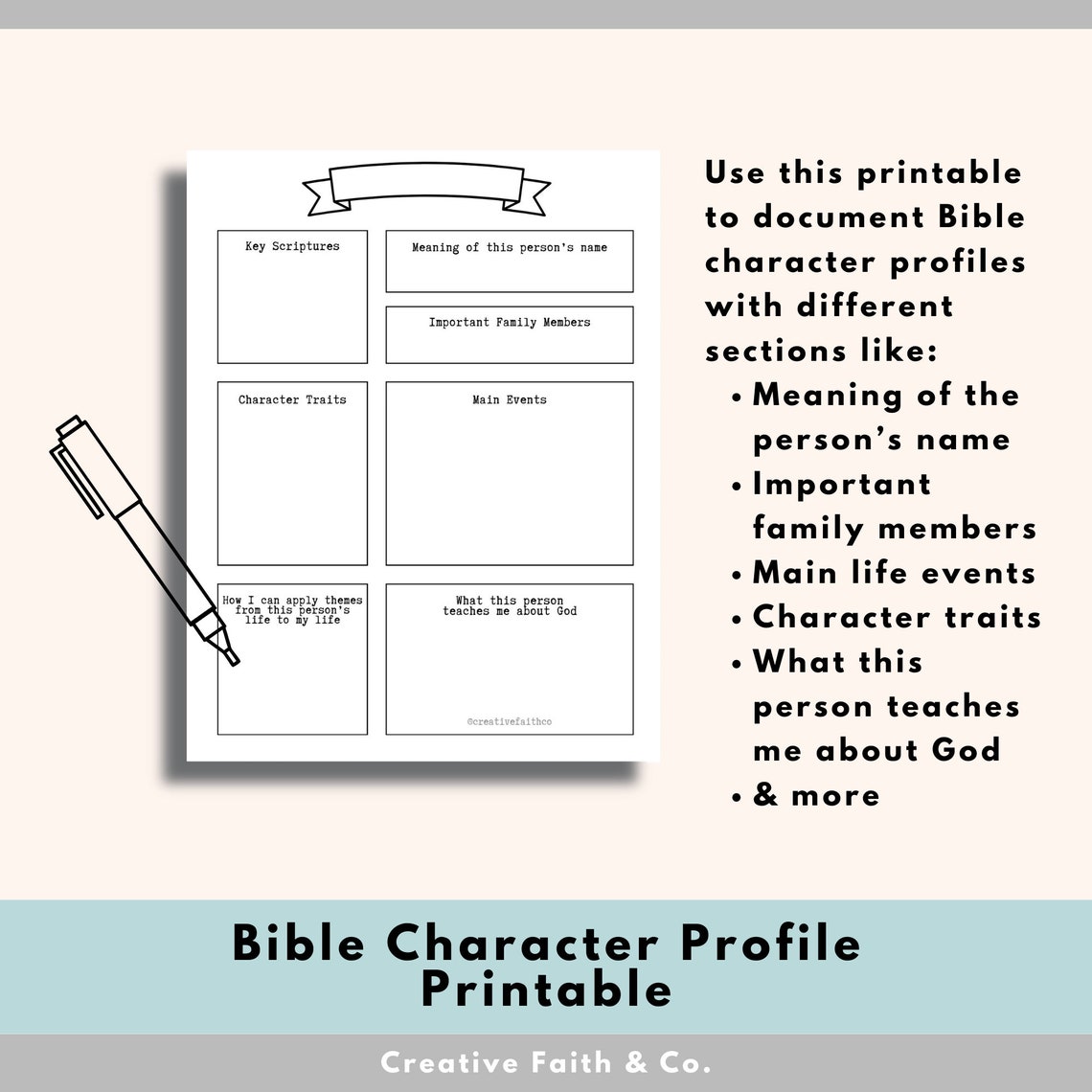 Bible Character Profile Printable | Bible Study Printables | How to ...