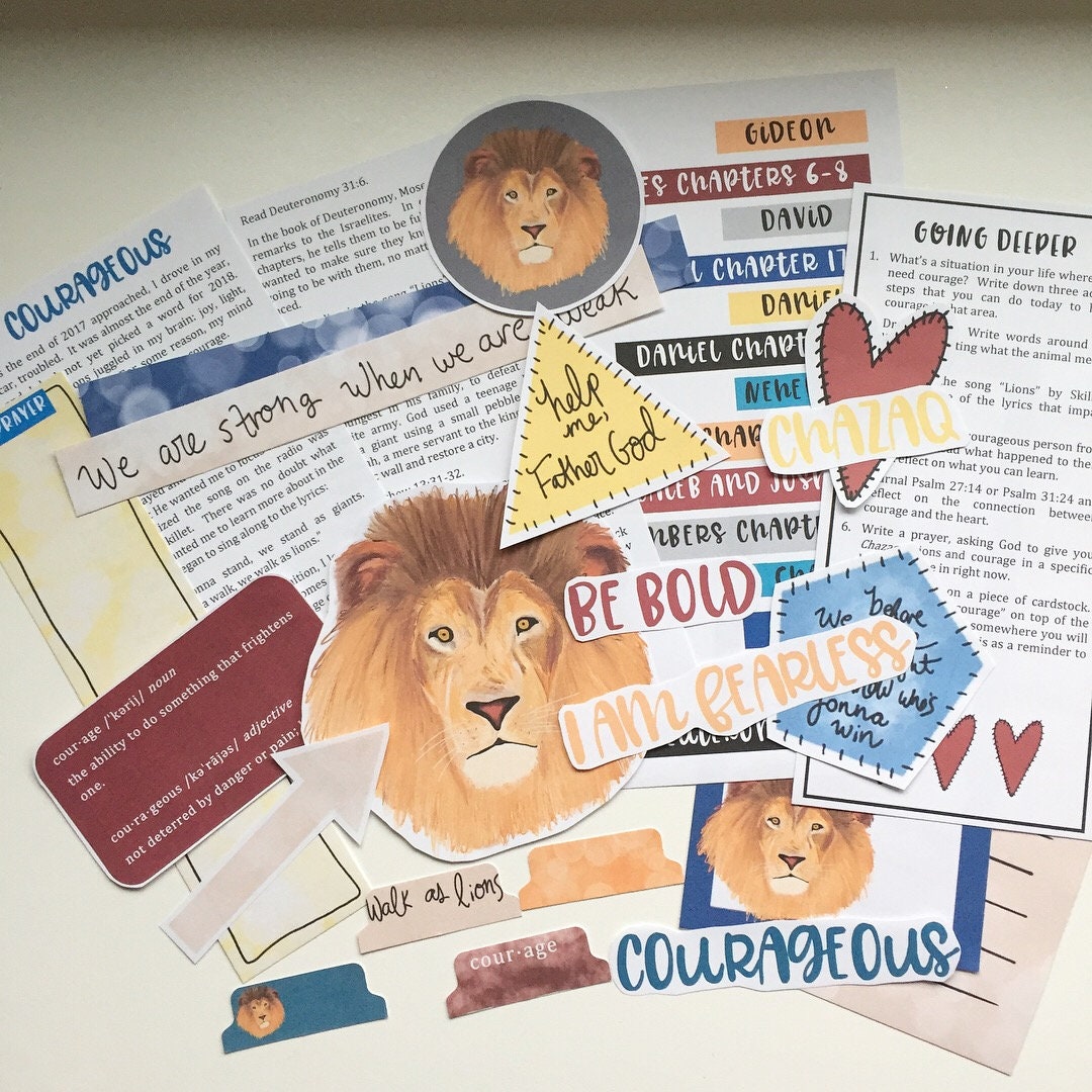 Bible Journaling Printable Devotion Kit Courageous creative | Etsy