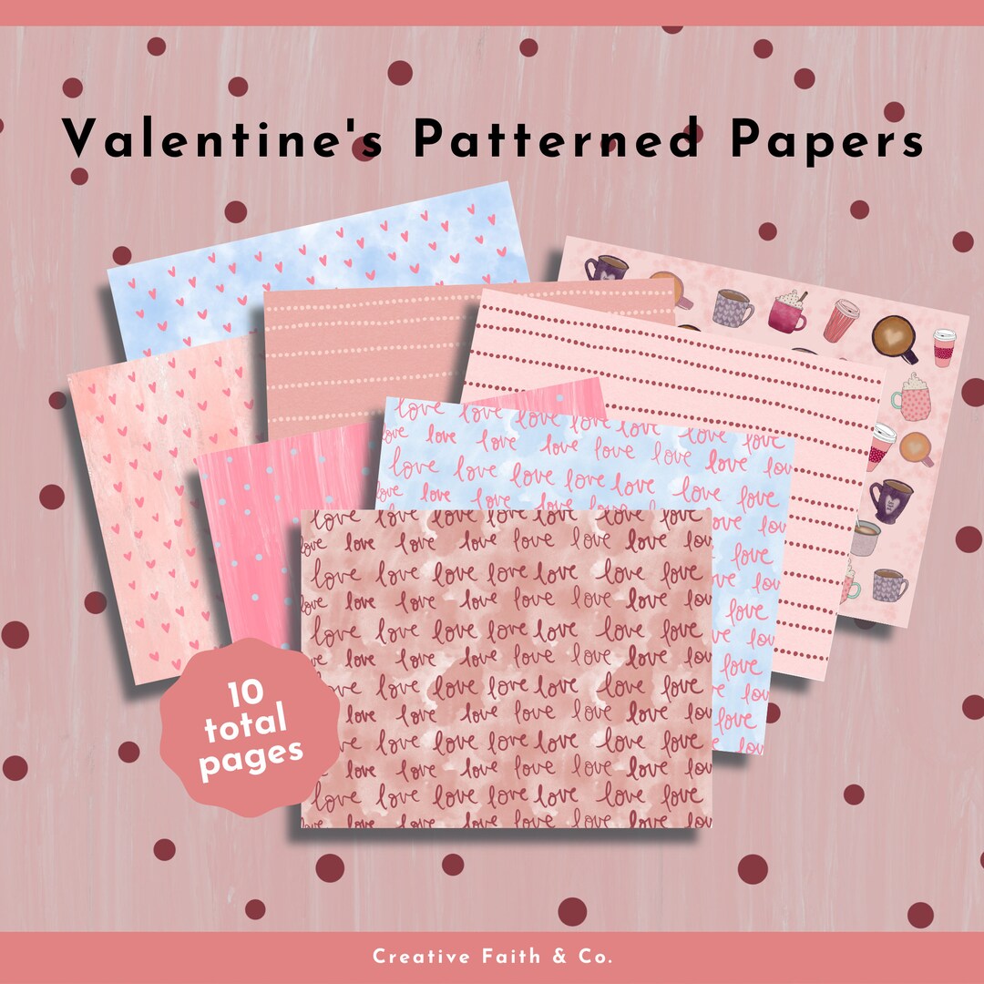 Valentine's Love Patterned Papers Scrapbook Papers (creative Faith ...