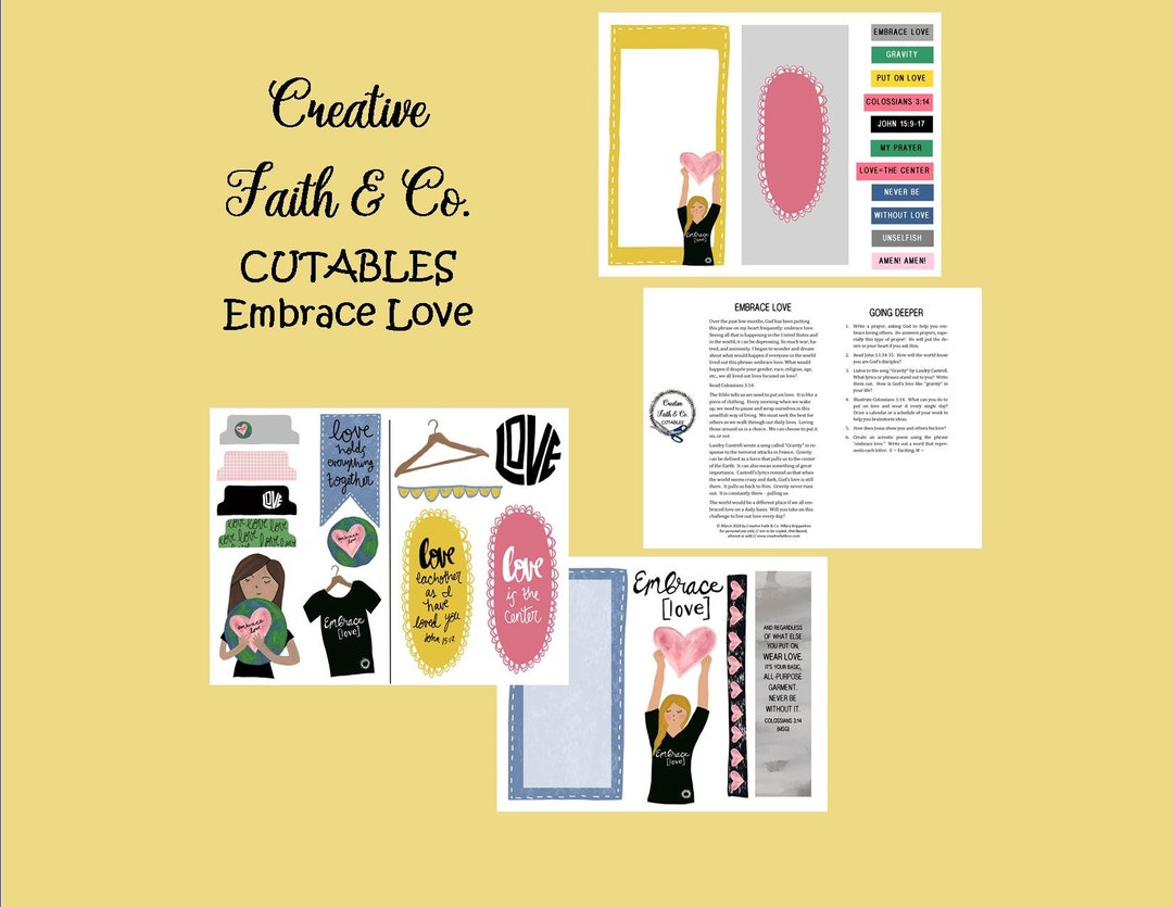 Bible Journaling Printable Devotion Kit - Embrace Love (creative Faith ...