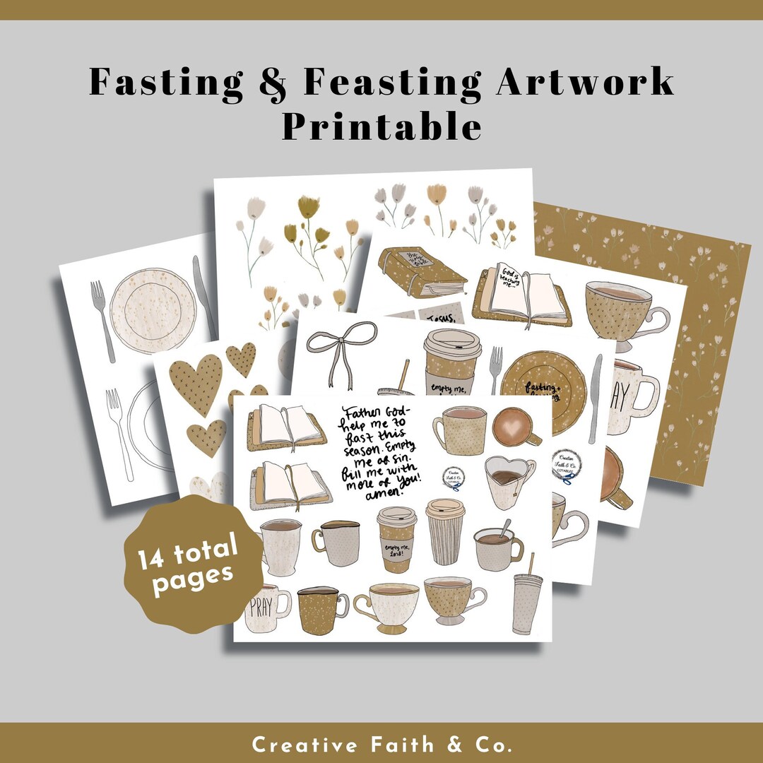 Fasting & Feasting Artwork - Bible Journaling Printable Kit (creative ...
