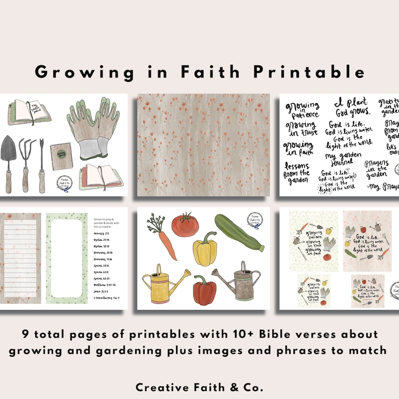 Growing in Faith Gardening Printable (creative Faith Cutables) - Etsy