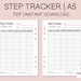 Step Log | A5 Printable Planner Inserts | Health Journal Template ...