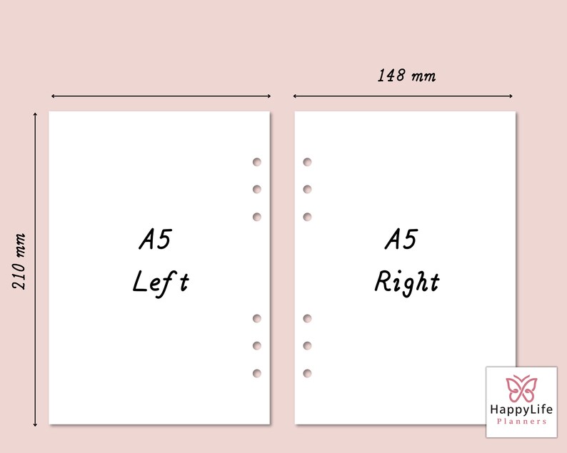 Undated Daily Planner Printable | A5, 2pages Inserts| Template PDF ...
