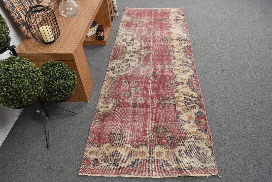 Rugs for Corridor, Oushak Rug, Tribal Rug Runner, Red Wool Rugs ...
