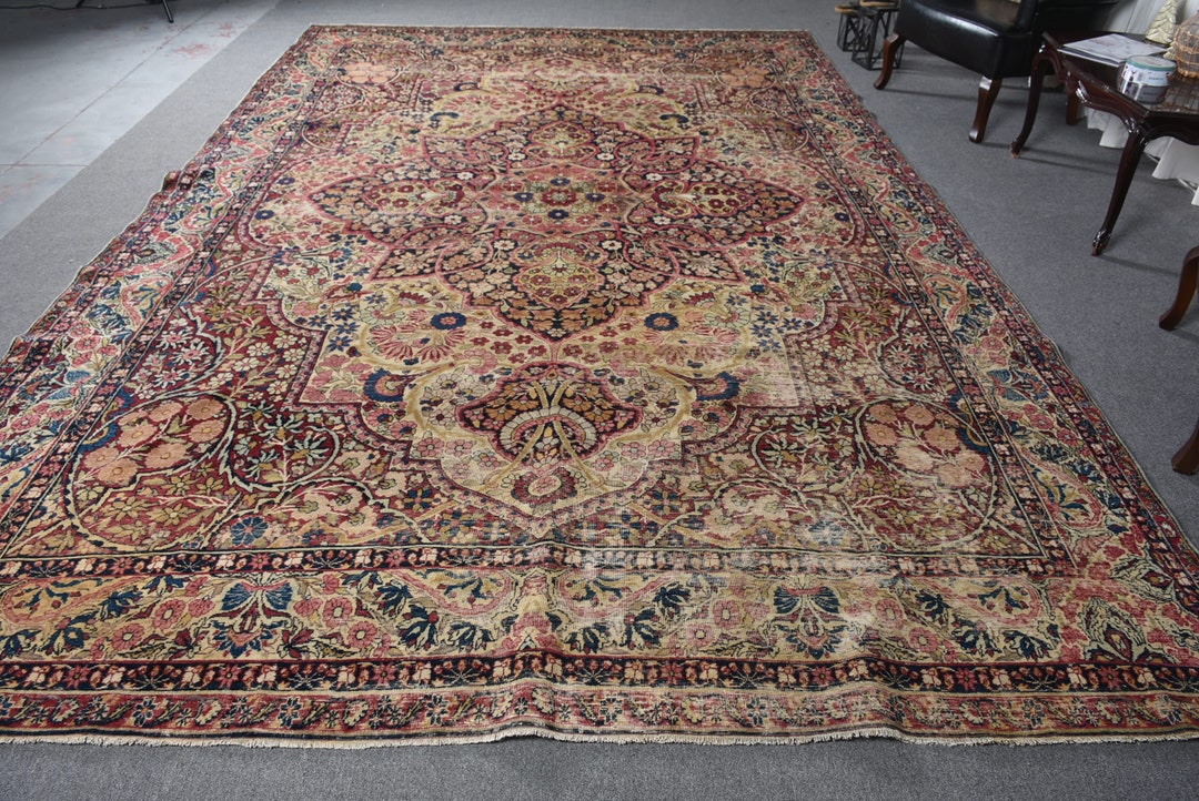 RARE Antique Rug, Madder Color Vintage Rug Oversize Rug 8.9x14.1 Ft ...