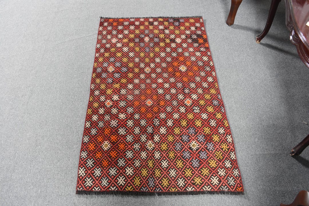 Small Kilim, Vintage Kilim, Turkish Kilim, Embroidered Antique Kilim ...