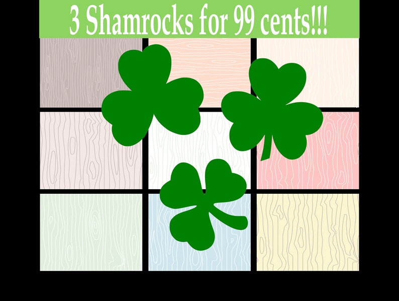 Shamrock SVG Instant Download 3 Shamrock Images for 99 Cents - Etsy