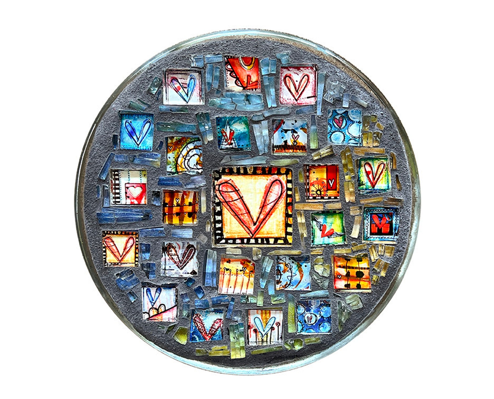 Hearts Circular Trivet- A Rainbow of Love - Etsy