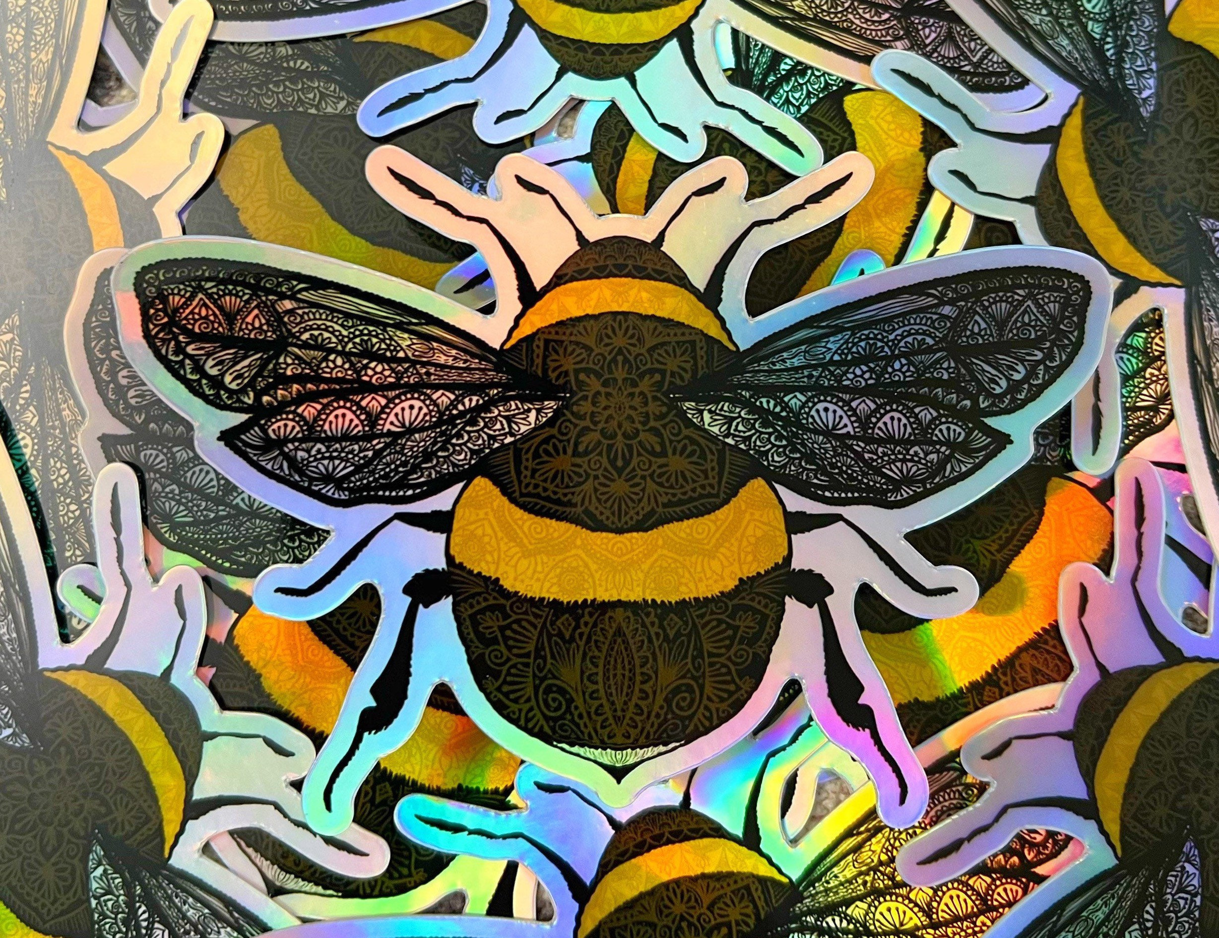 Holographic Bumblebee Sticker bee - Etsy