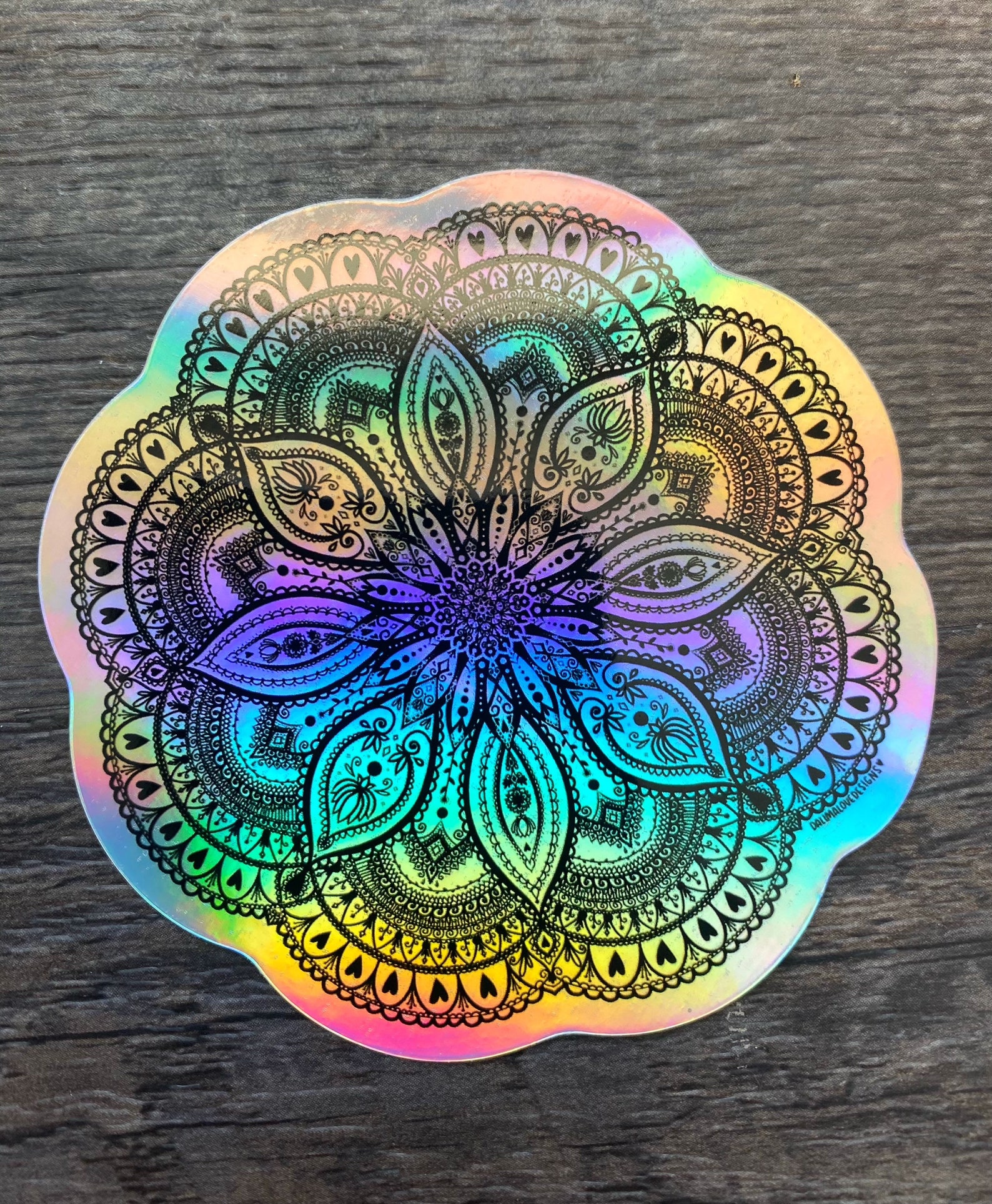 Pretty Holographic Mandala Sticker high Quality Waterproof - Etsy