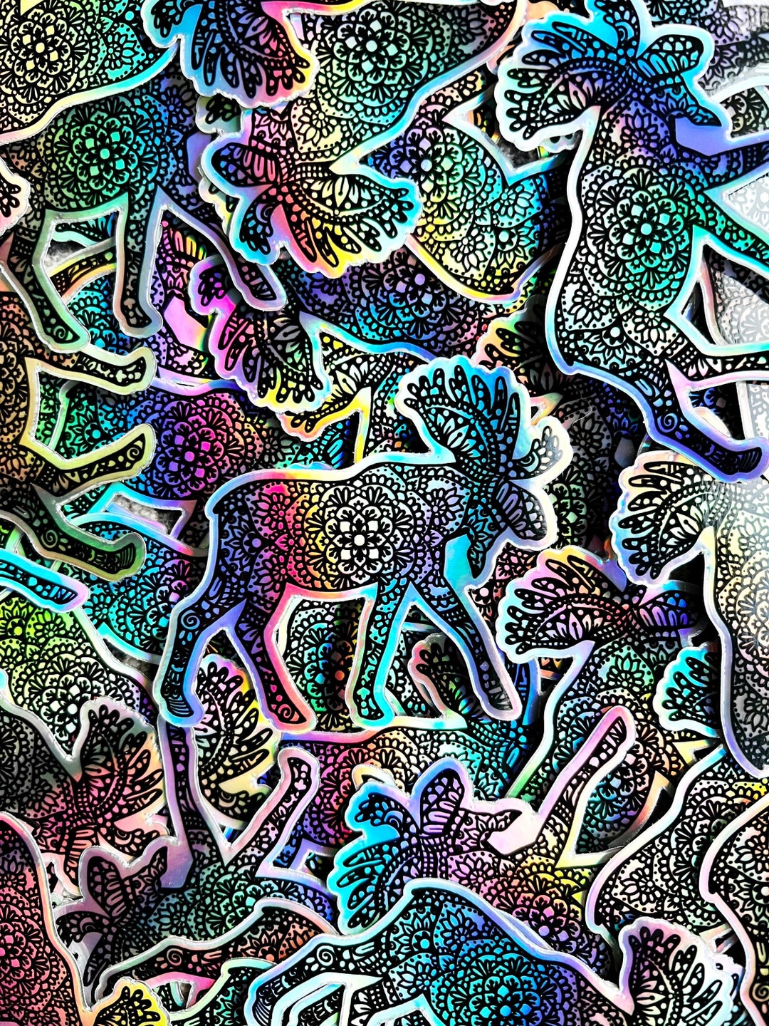 Mini Moose Holographic Sticker - Etsy