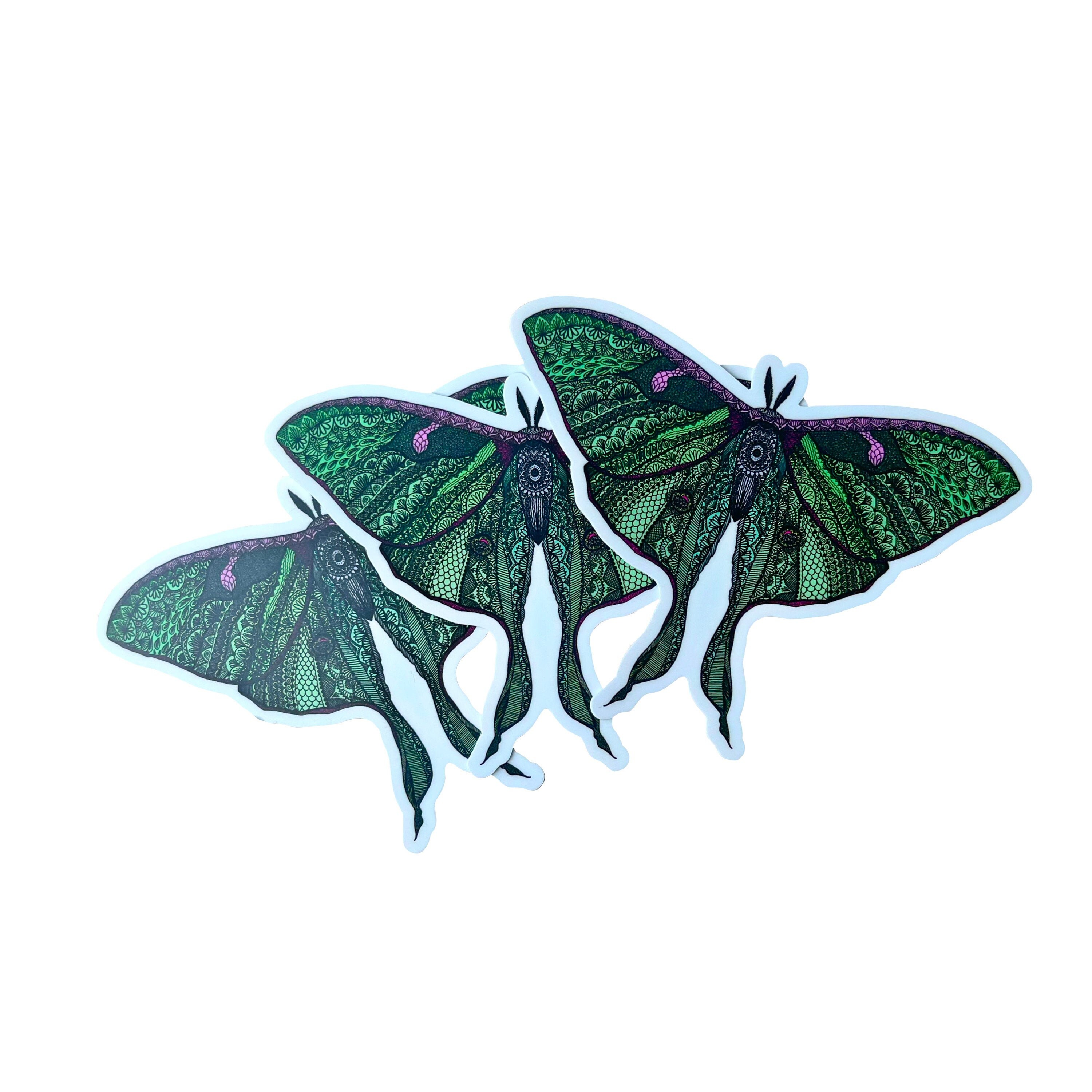 Lunar Moth Sticker Beautiful Moth Vinyl Sticker | Etsy
