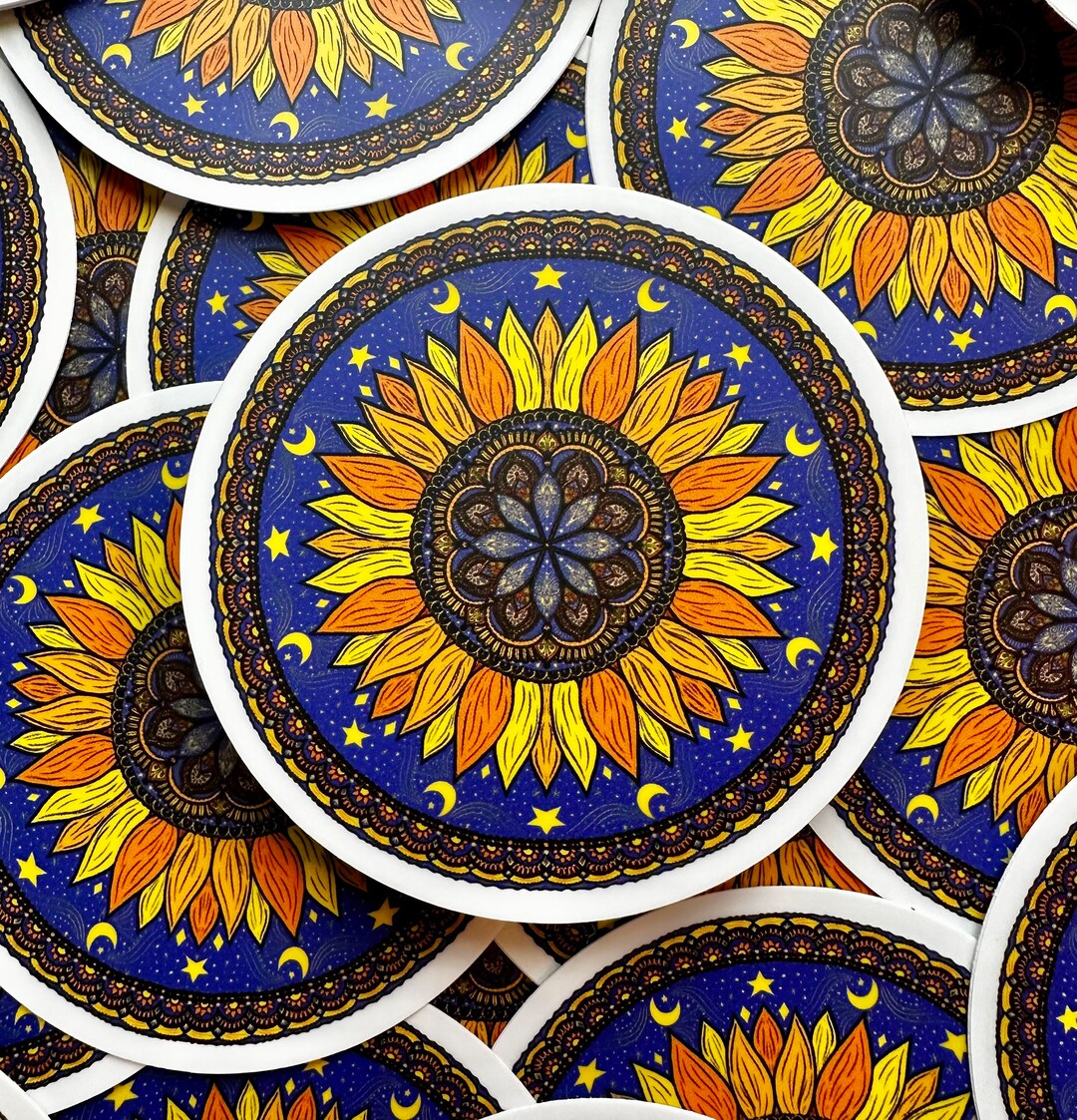 Mini Celestial Sunflower Sticker - Etsy