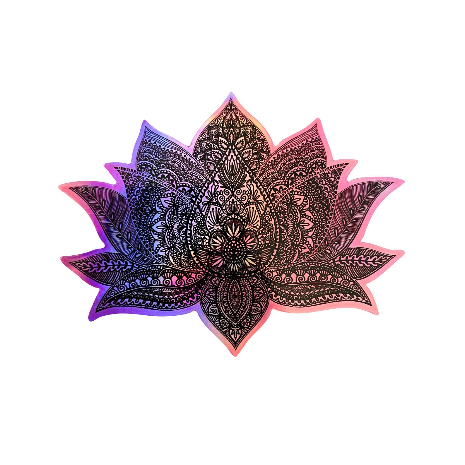 Holographic Lotus Sticker - Etsy