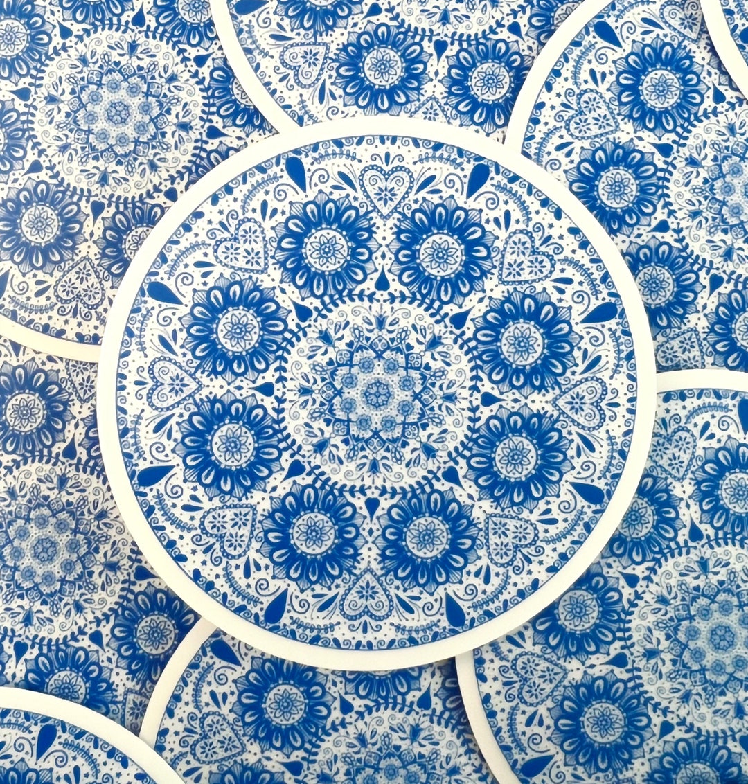 Scandinavian Inspired Folk Art Sticker | Clear Background - Etsy