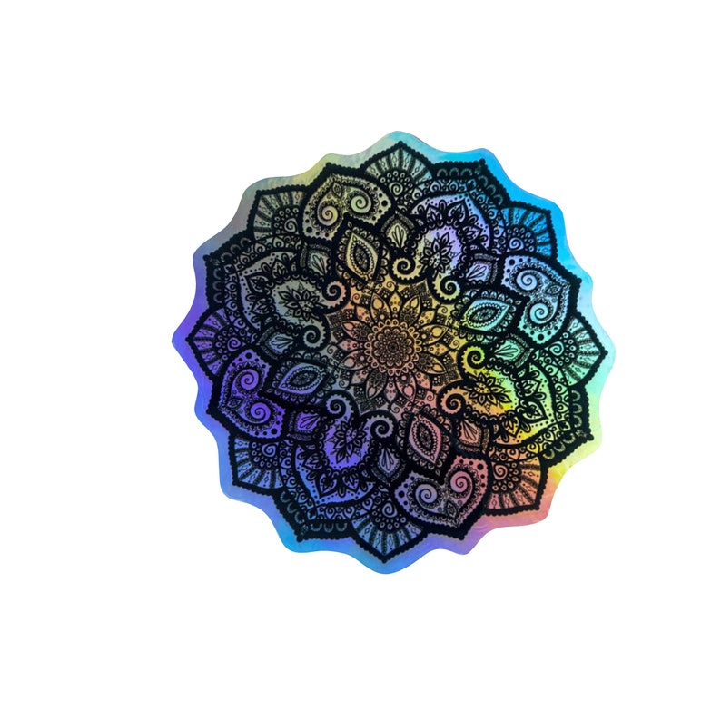 Holographic Mandala Design Sticker *high Quality-waterproof-uv ...