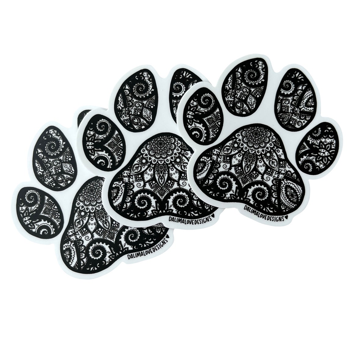 Paw Print Sticker mandala Print Paw - Etsy