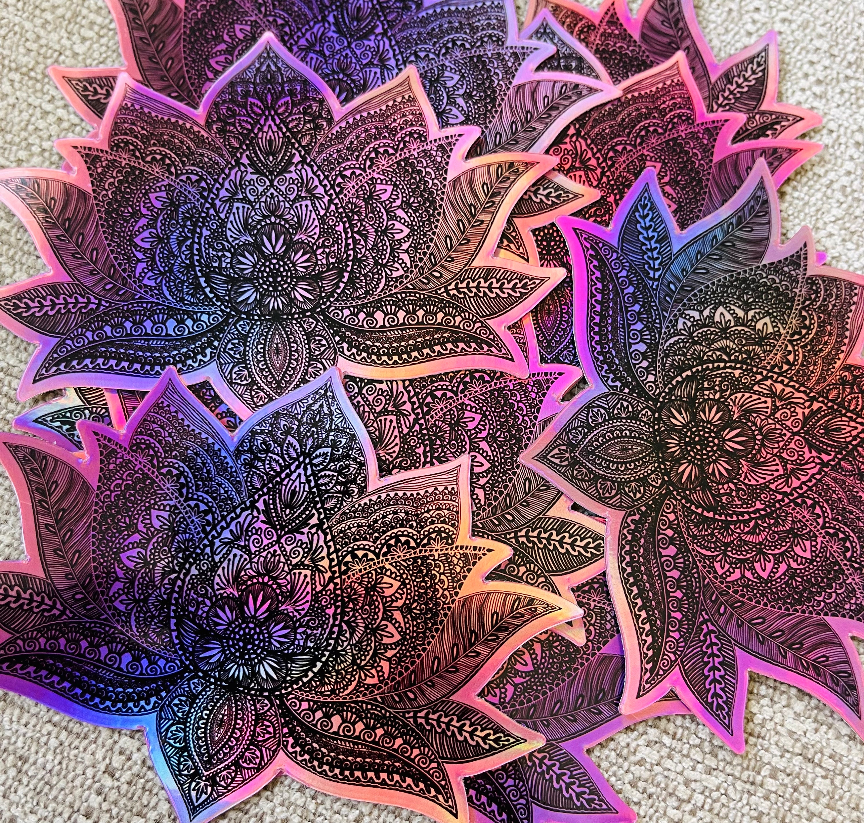 Holographic Lotus Sticker - Etsy
