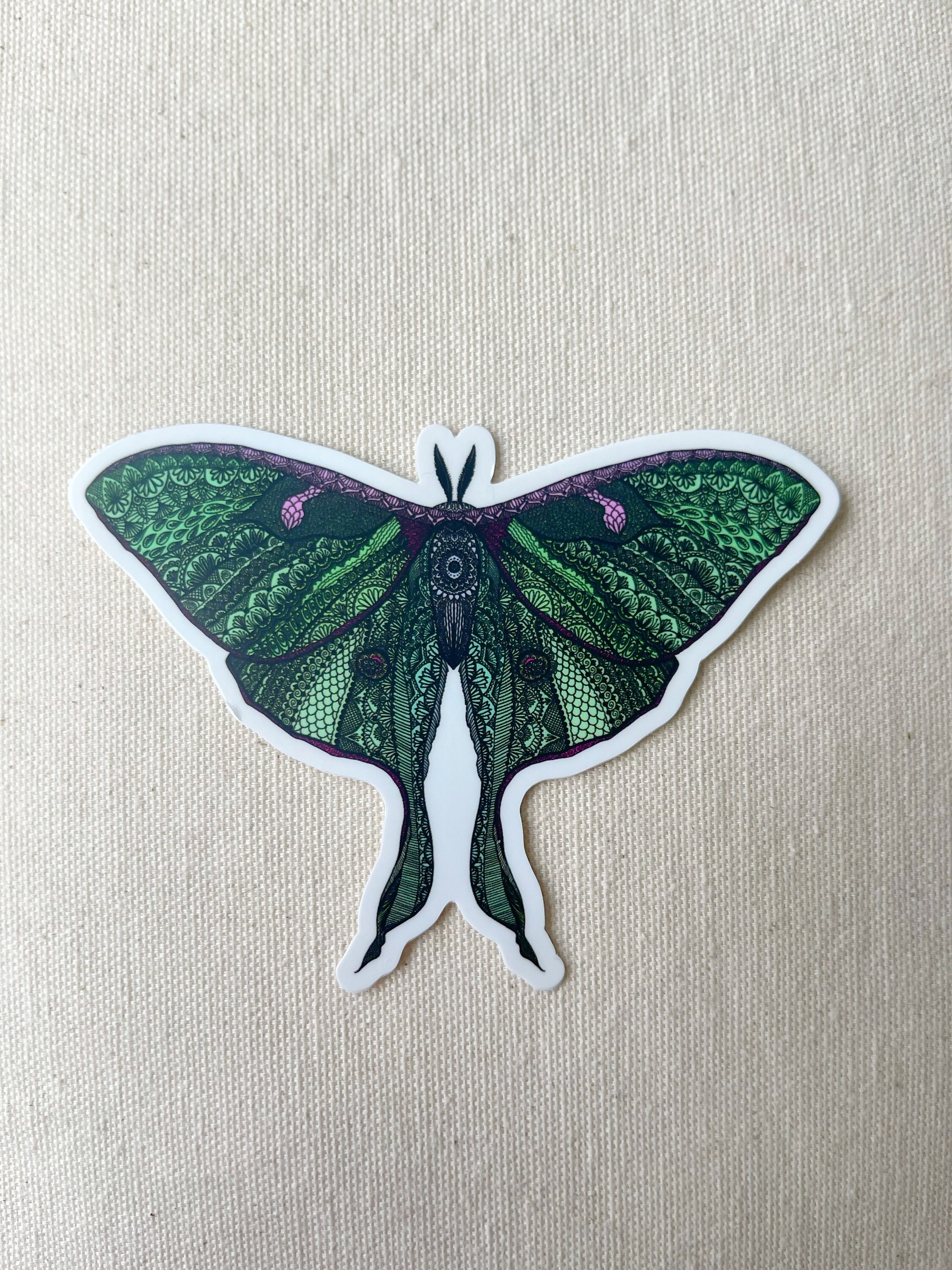 Lunar Moth Sticker Beautiful Moth Vinyl Sticker | Etsy