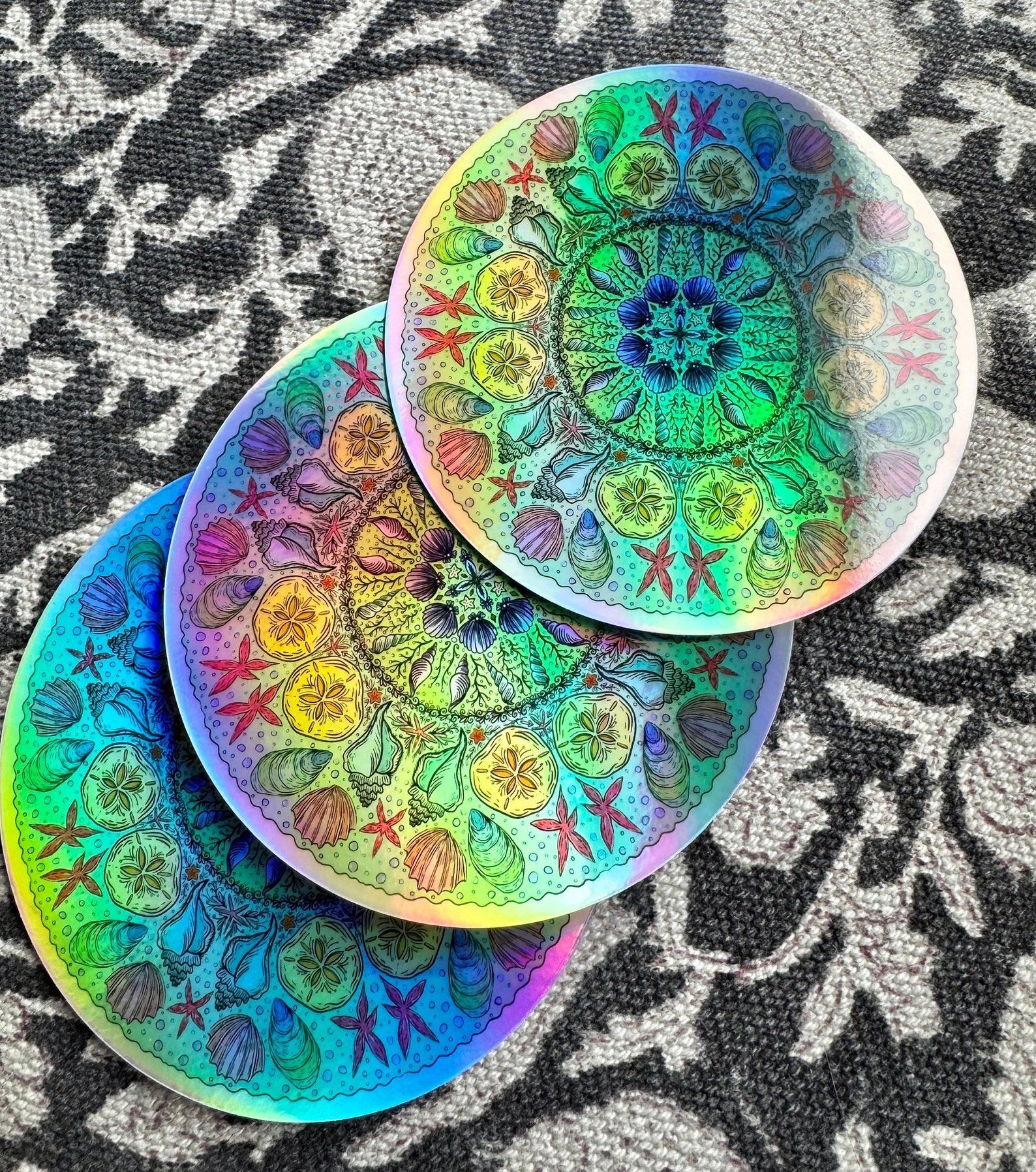 Seaside Vibes Shell Mandala Sticker | Matte and Holographic Available ...