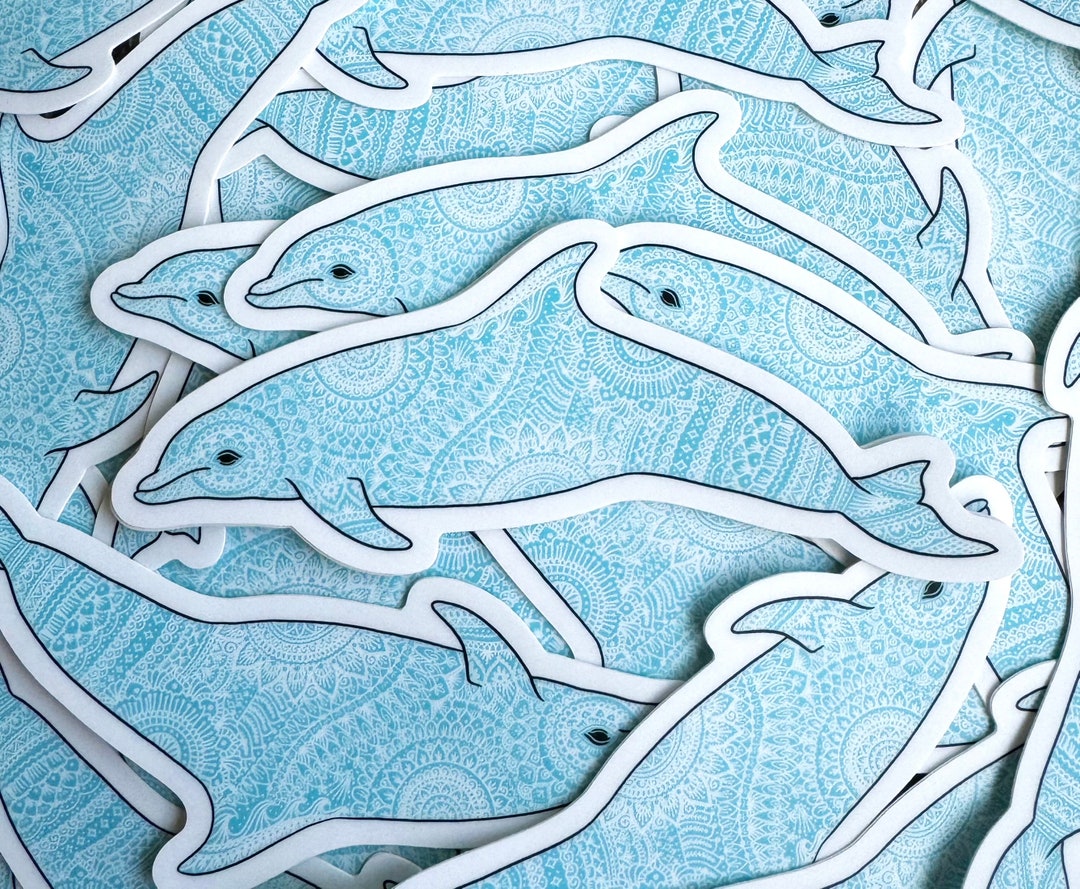 Matte Mandala Dolphin Sticker | Sea Life Sticker | Ocean Sticker - Etsy