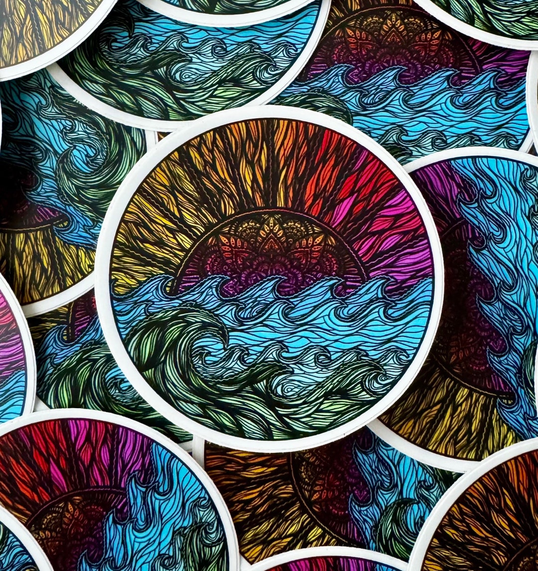 Mini Surf and Sun Sticker - Etsy