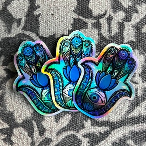 Mini Evil Eye Holographic Hamsa Sticker - Etsy