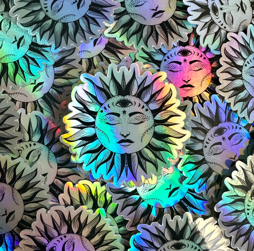 Mini Holographic Third Eye Sun Sticker - Etsy