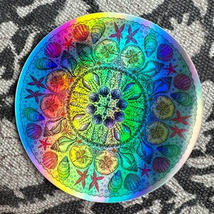 Seaside Vibes Shell Mandala Sticker | Matte and Holographic Available ...