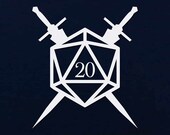 Nat 20 D20 Crossed Swords Table Top Rpg DND Themed Indoor - Etsy