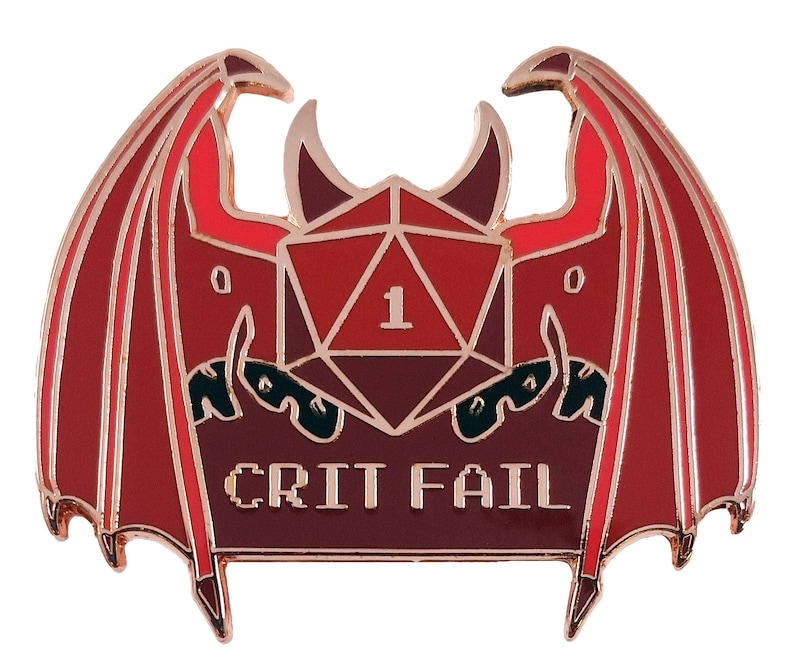 Crit Fail critical Fail Gaming Dice Roll With Devil Wings - Etsy